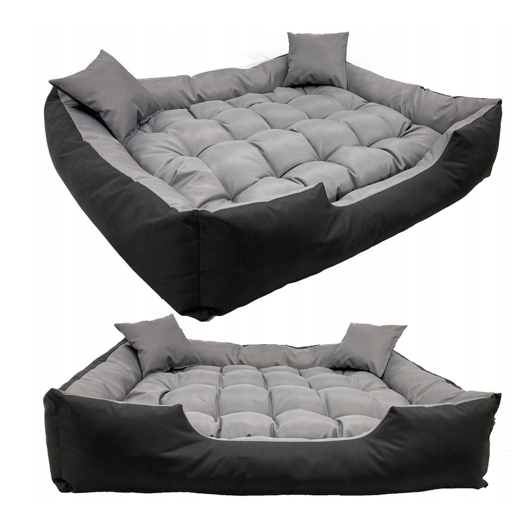 Pat pentru caini 115x95 cm, Culoare negru/gri, Material durabil Codura ...