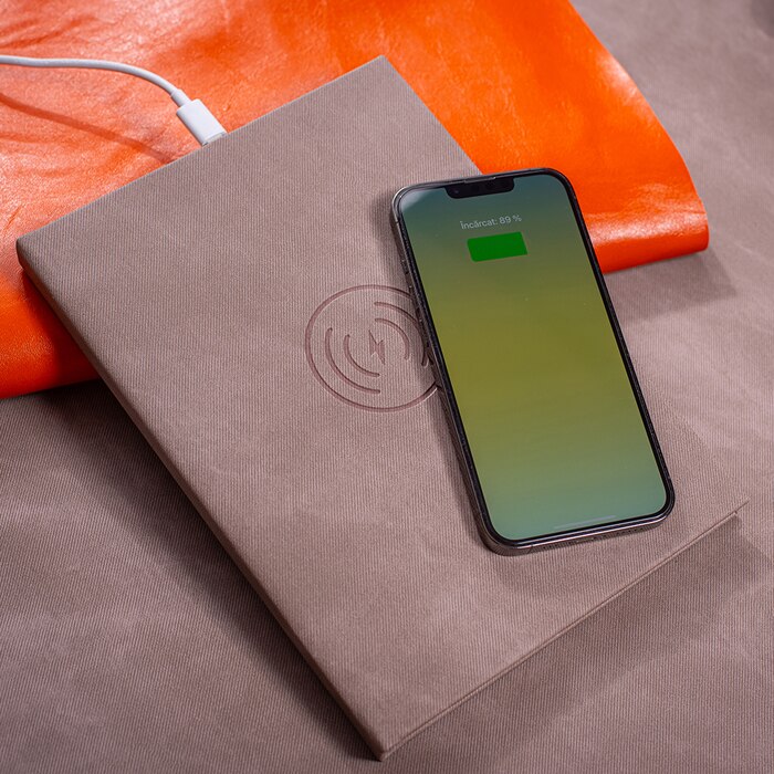 Agenda Tech, piele PU texturata, incarcator rapid wirelles 15W ...