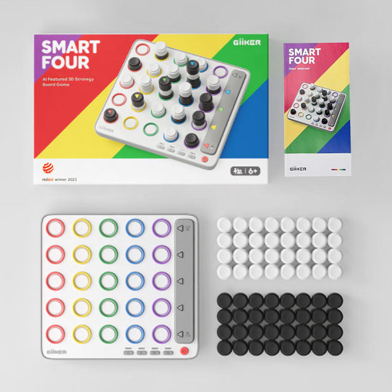 Jocuri cu GiiKER Smart Four, Joc 3D de Connect Four cu Inteligenta ...