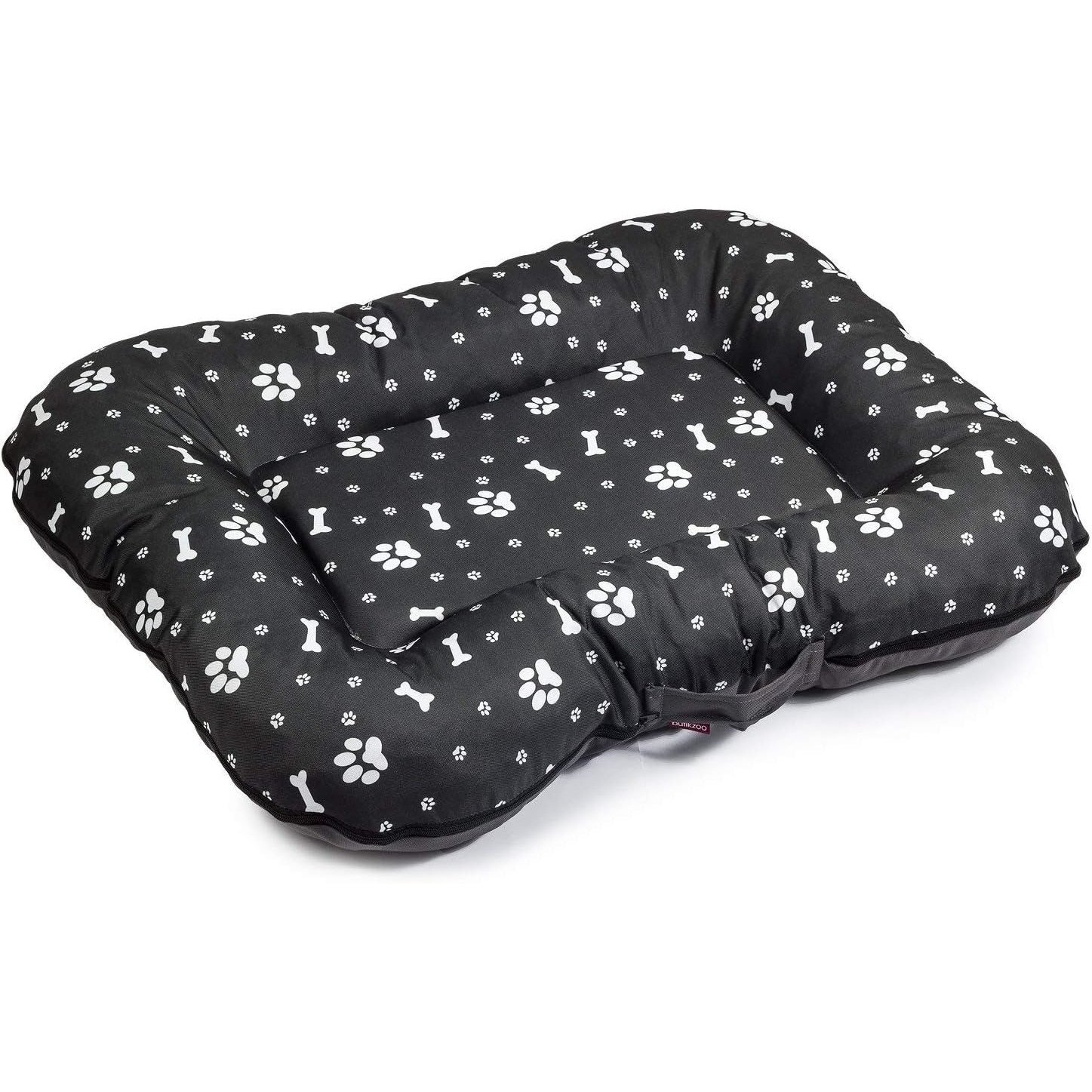 Pat pentru caini si pisici, XXL 120 x 90 x 15 cm, negru, imitatie de in ...