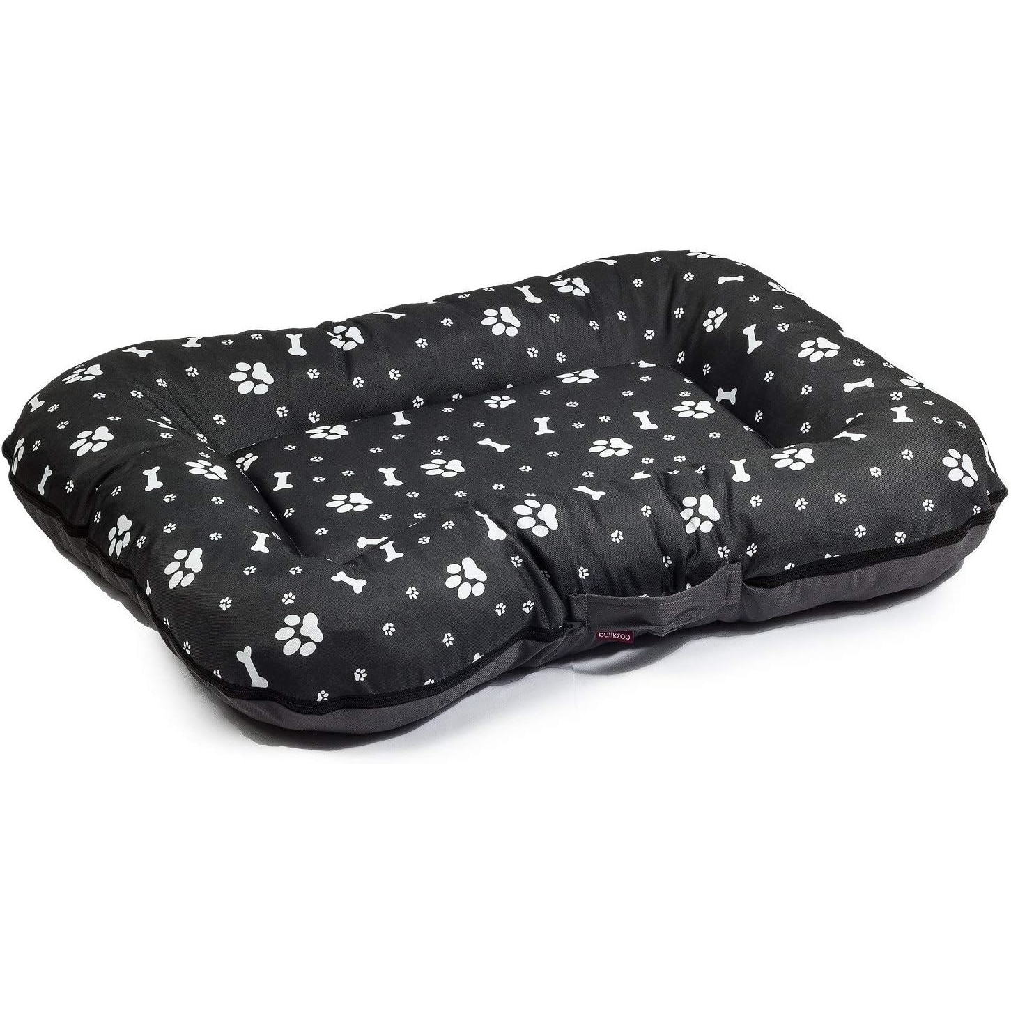 Pat pentru caini si pisici, XXL 120 x 90 x 15 cm, negru, imitatie de in ...