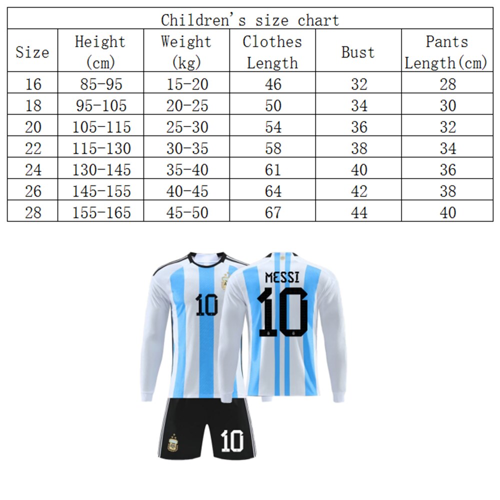 Echipament sportiv copii SUYZOCERSH, Messi Argentina, Multicolor, 130 ...