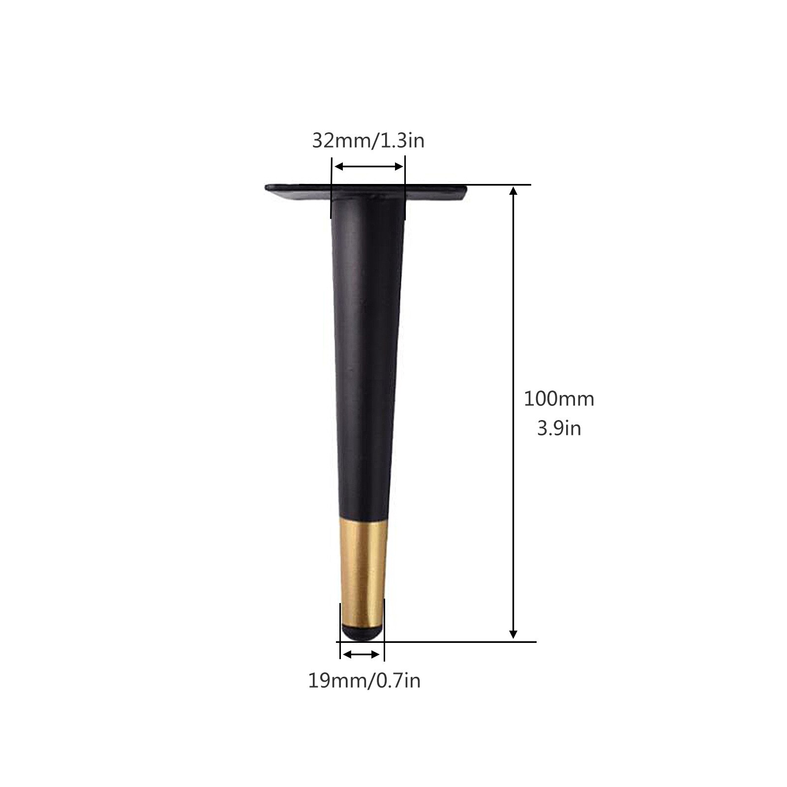 Picior mobila, Sunmostar, Metal, 10 cm, Auriu/Negru - eMAG.ro