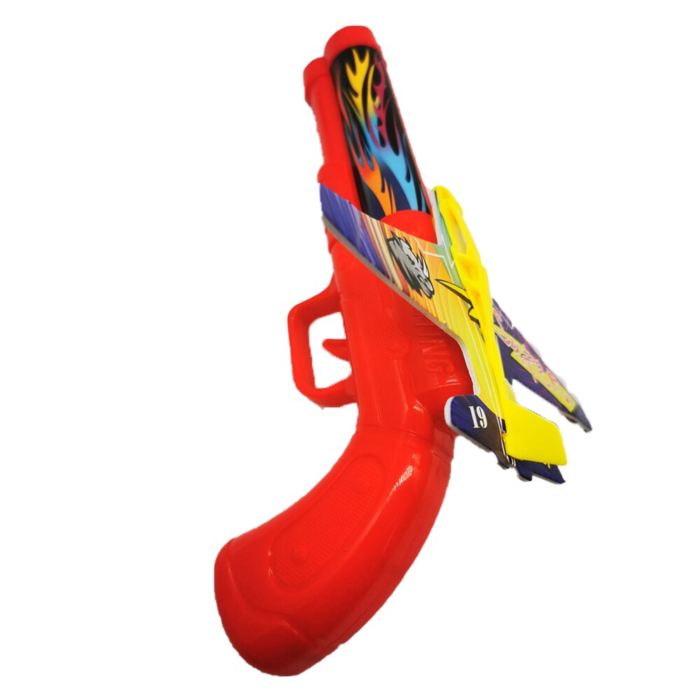 Set de joaca Pistol Lansator cu 4 avioane de Carton, rosu, VisionXXI ...