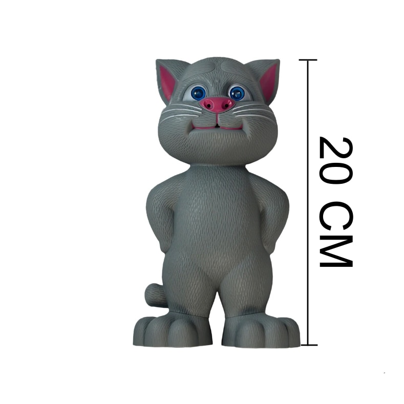 Jucarie Talking Tom: Motanul Inteligent Vorbitor, 20 cm, Culoare Gri, E ...