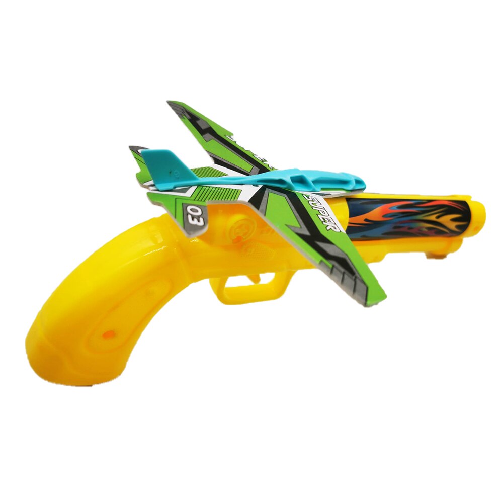 Set de joaca Pistol Lansator cu 4 avioane de Carton, galben, VisionXXI ...