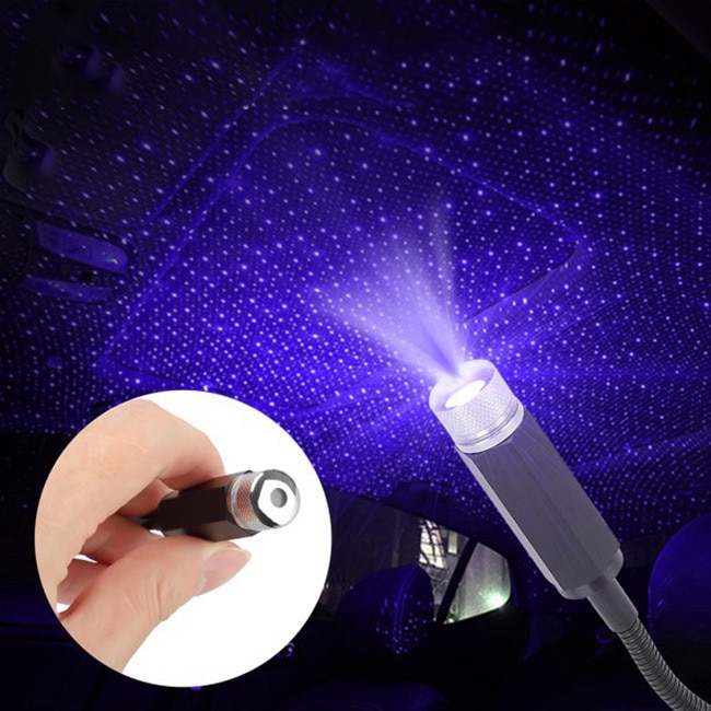 Lampa LED cu proiectii luminoase pe tavan/plafon, USB, albastru - eMAG.ro