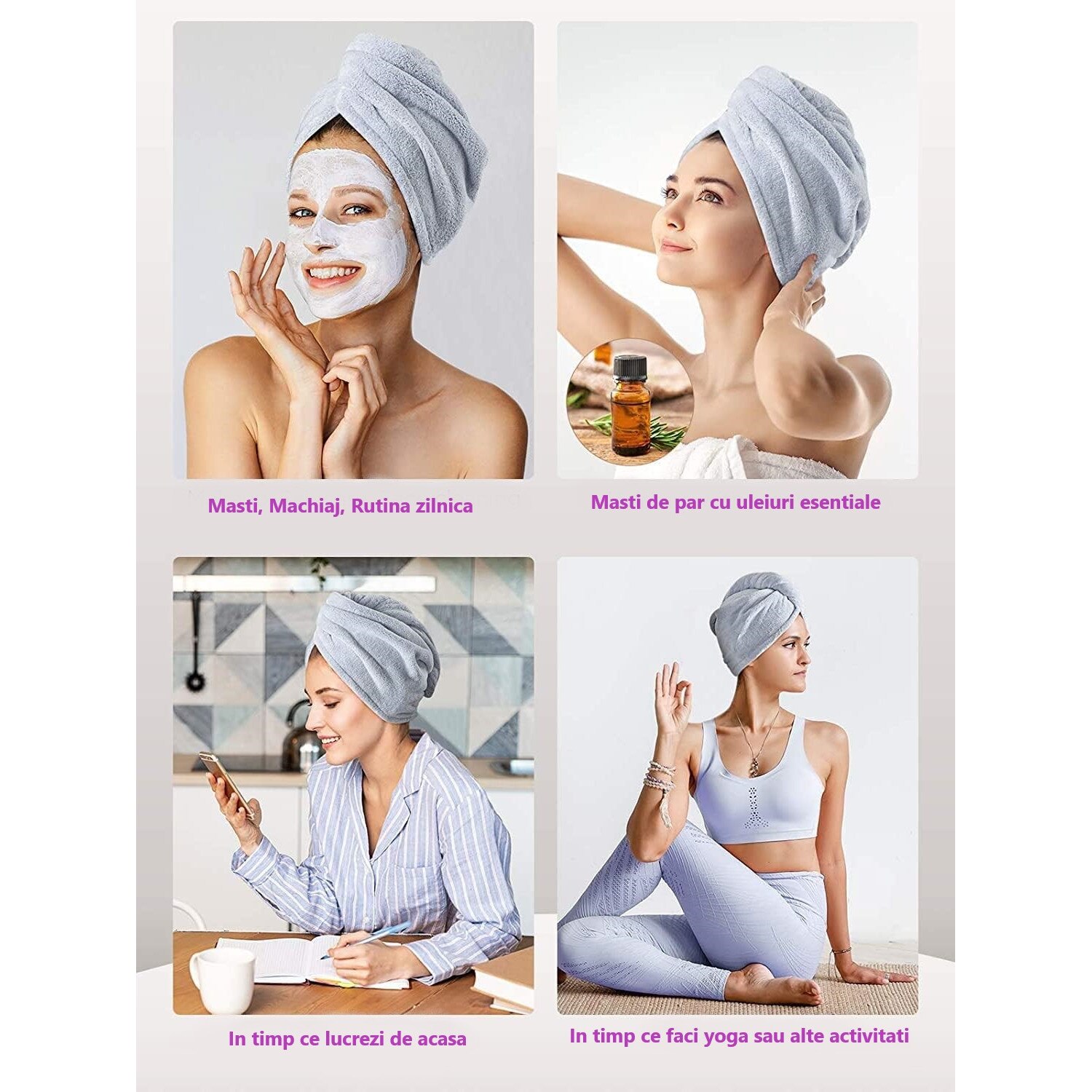 Prosoape din microfibra pentru uscarea rapida si eficienta a parului ...