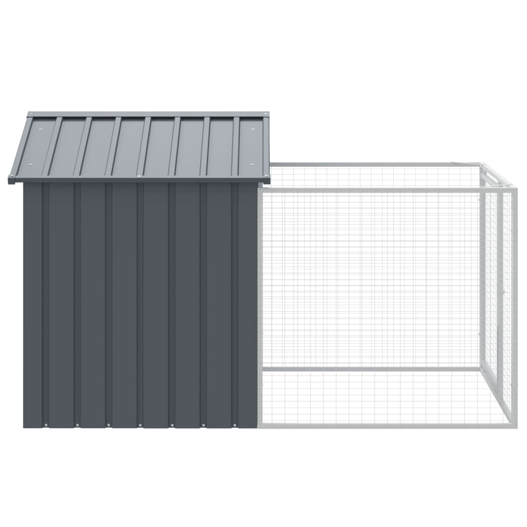 Cusca caine vidaXL, cu tarc antracit 117x201x123 cm otel galvanizat, 24 ...
