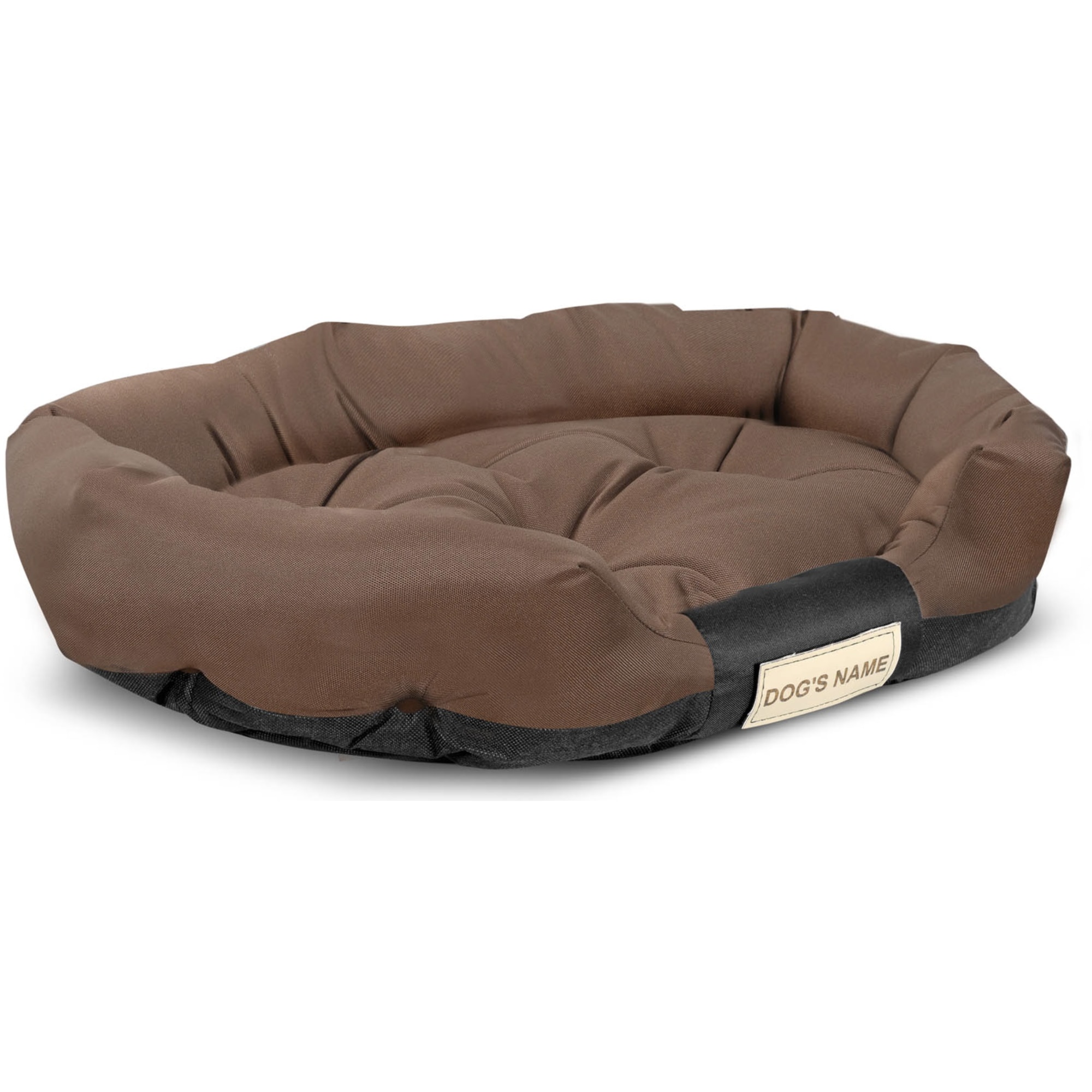 Pat pentru caini 115x95 cm, Culoare maro, Material durabil Codura, Forma ovala - eMAG.ro