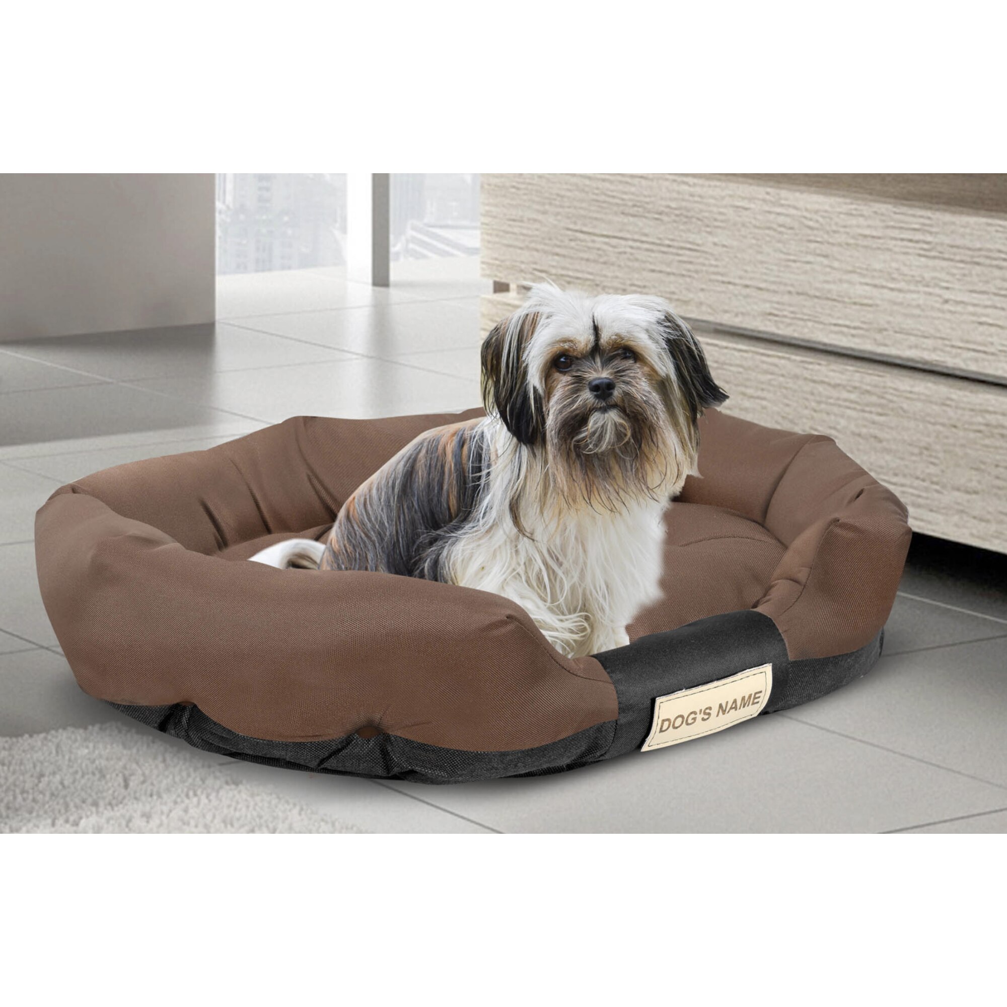 Pat pentru caini 115x95 cm, Culoare maro, Material durabil Codura ...