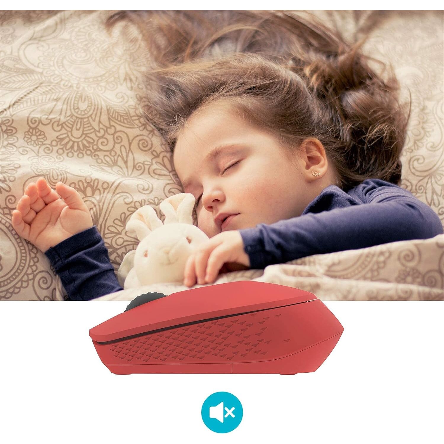 Mouse silentios, longziming, Bluetooth, Rosu/ Negru - eMAG.ro