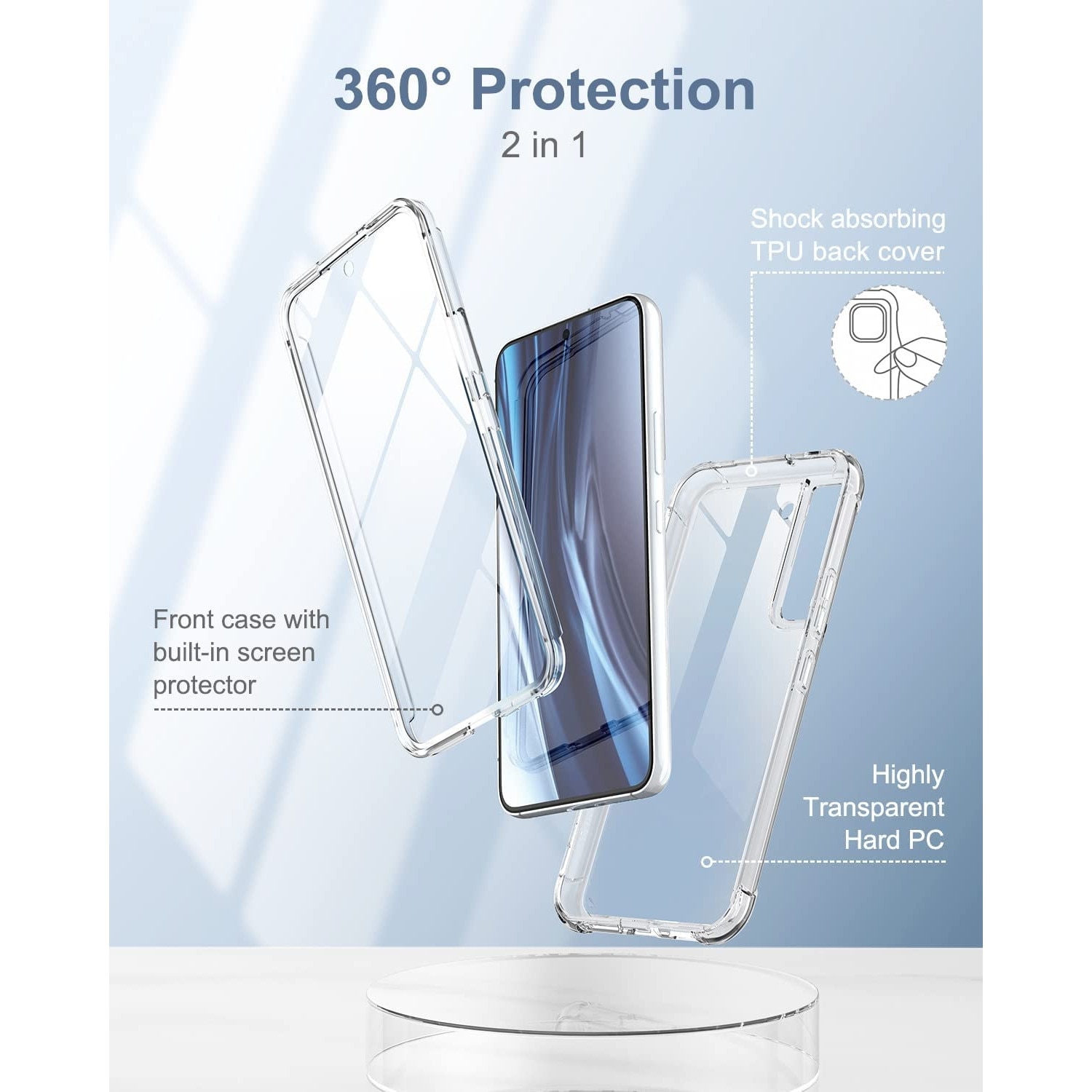 Husa pentru Samsung Galaxy S24, 360 protector de ecran incorporat ...