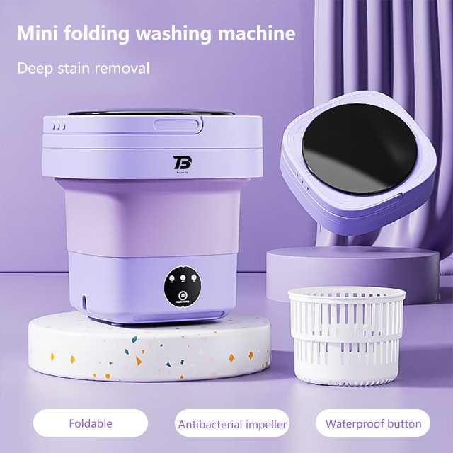 Mini mosógép, Tebnaild, Hordozható, 6,5l, Ibolya - eMAG.hu