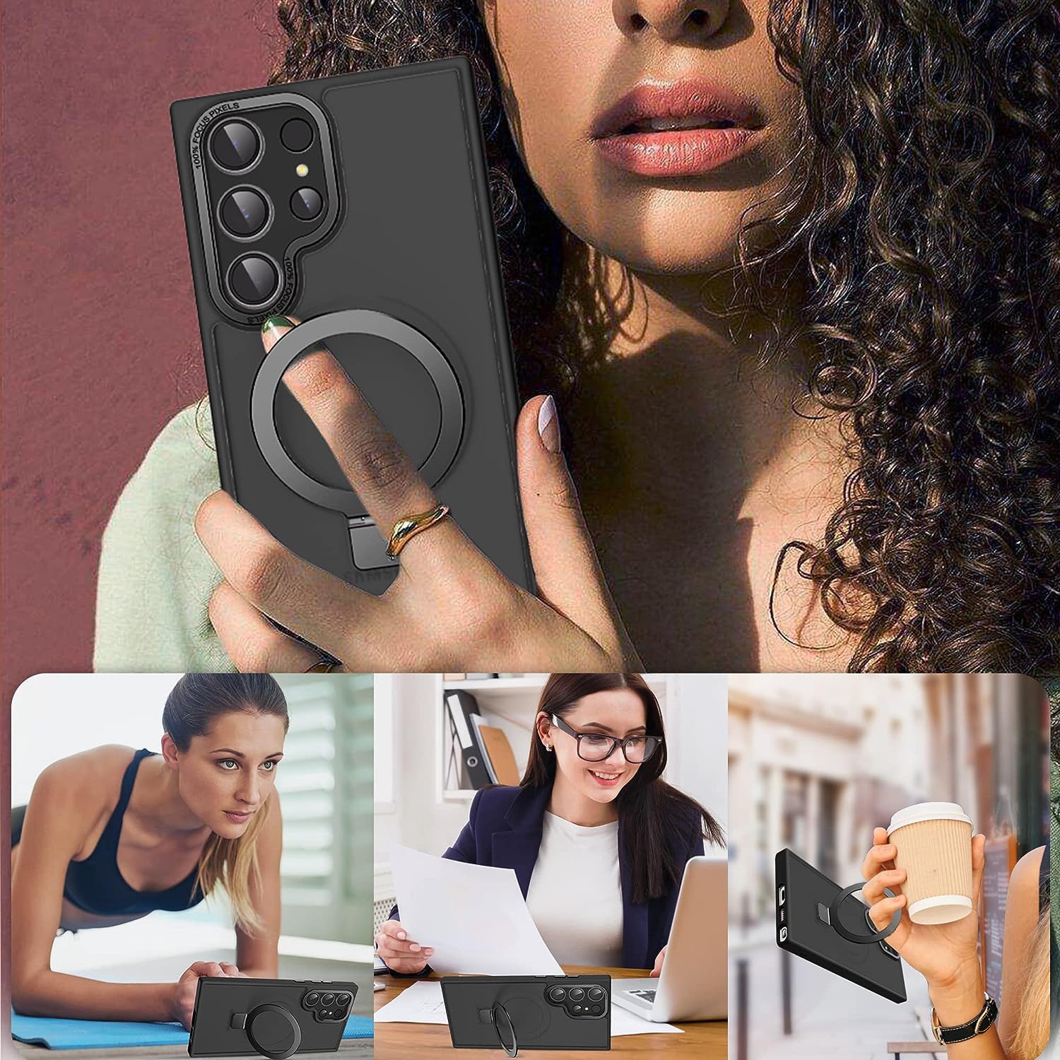 Husa pentru Samsung S24 Ultra Premium Magsafe Ring, Inel de Prindere ...