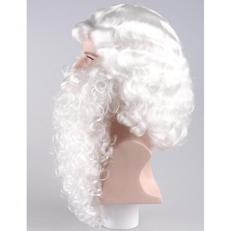 Barba tip peruca, Mos Craciun, Alb - eMAG.ro