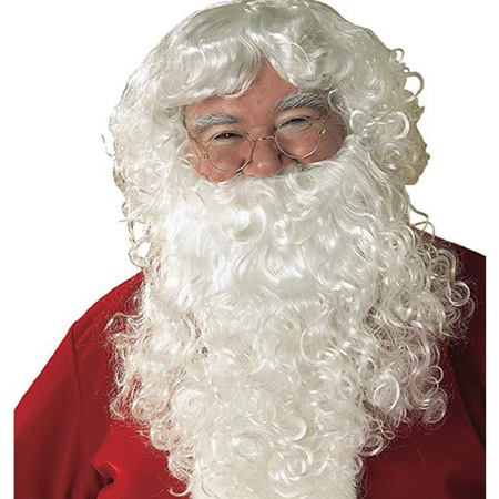 Barba tip peruca, Mos Craciun, Alb - eMAG.ro