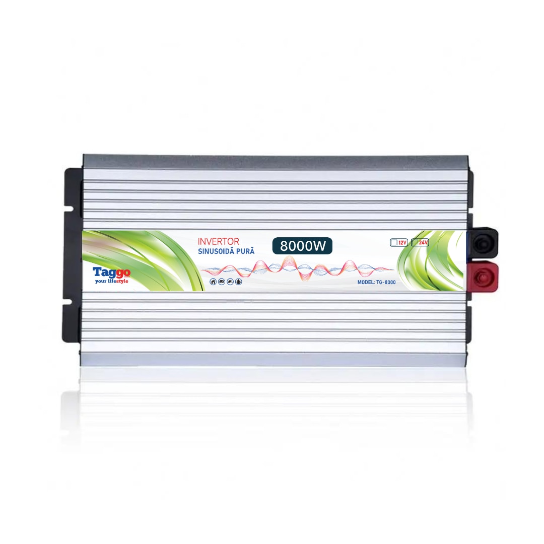 Inverter 8000W 24V – 220V, autó és napelemek, SINUS PUR, tisztahullámú, lakókocsi, ház, nyaraló ...