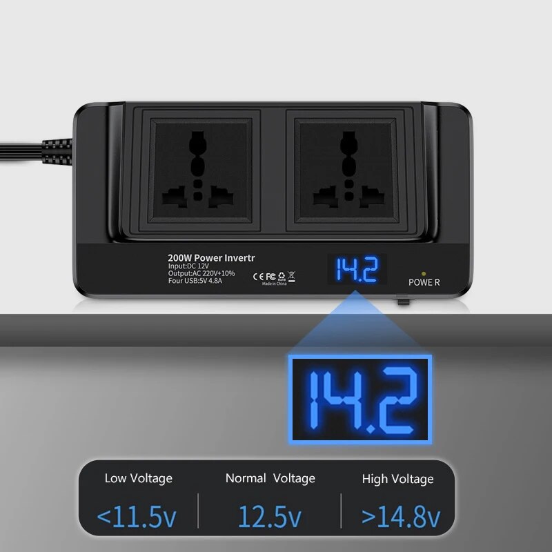 Invertor de Tensiune de la Priza Auto 12V la Priza EU Dubla 230V ...