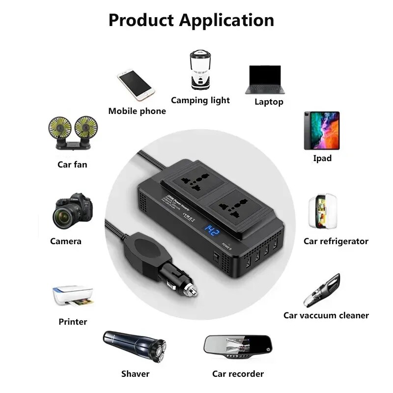 Invertor de Tensiune de la Priza Auto 12V la Priza EU Dubla 230V ...