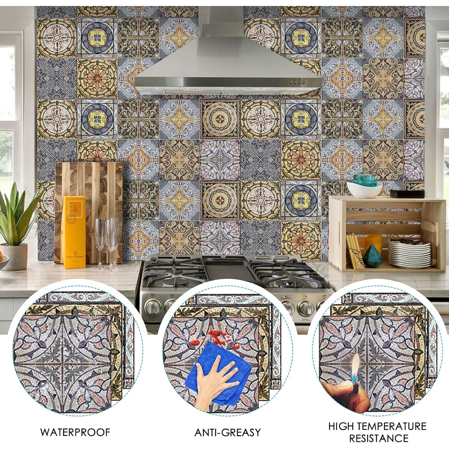 Set 20 sabloane decorative, Sunmostar, PVC, pentru bucatarie - eMAG.ro