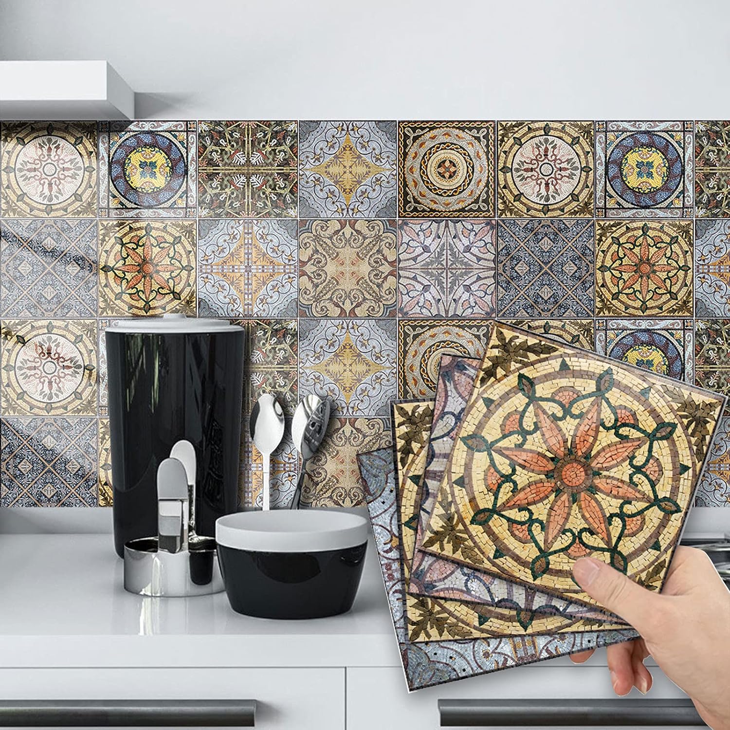 Set 20 sabloane decorative, Sunmostar, PVC, pentru bucatarie - eMAG.ro