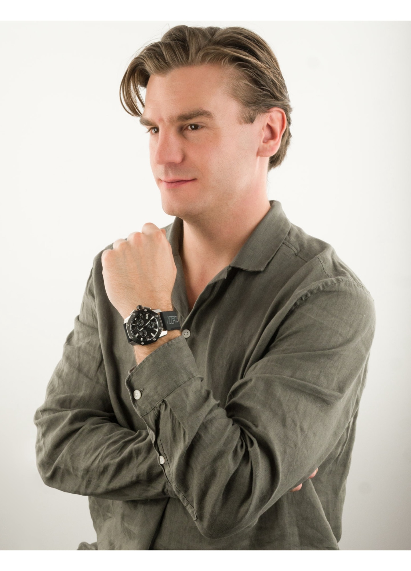 Ceas barbatesc UFC Icon Chrnonograph, Timex, Inox/Silicon, Negru ...