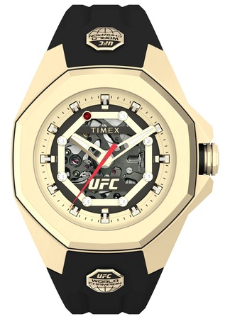 Ceas barbati UFC Street Pro Automatic, Timex, Inox/Silicon, Negru/Auriu ...