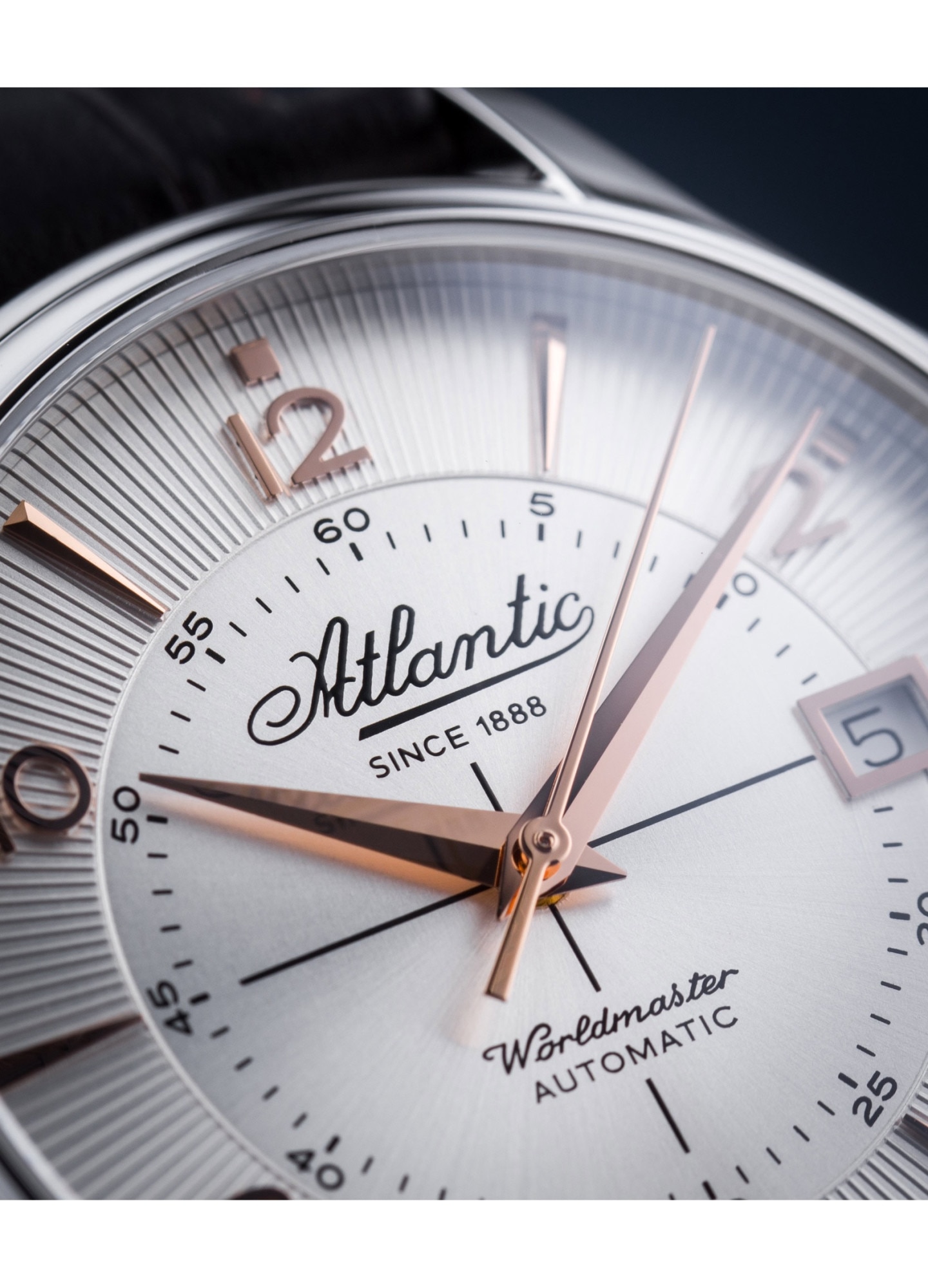 Ceas barbati, Atlantic, Piele, Maro/ Argintiu - eMAG.ro