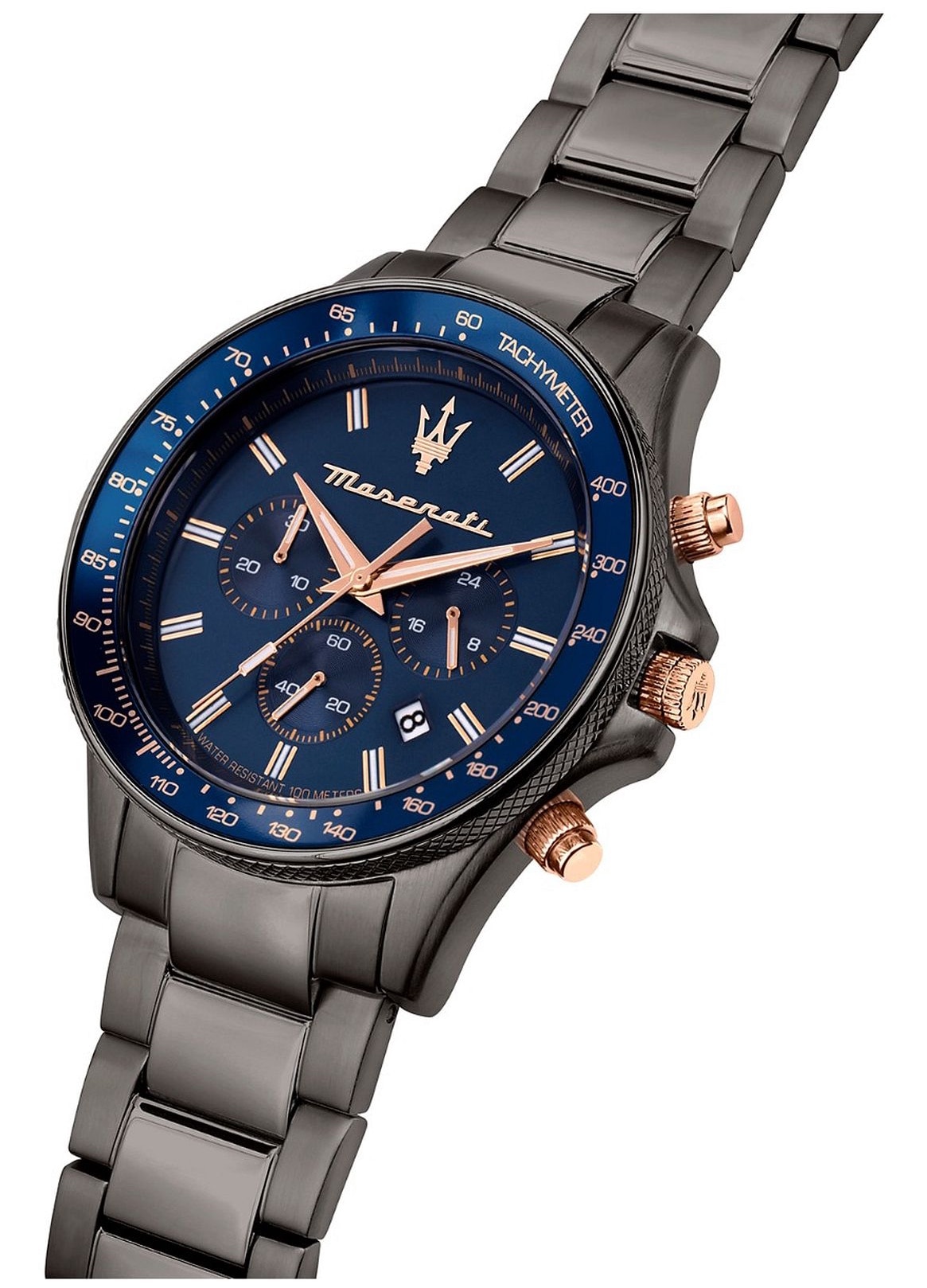 Ceas barbati, Maserati, Quartz, Tahimetru, Bratara inclusa, Inox, Gri ...