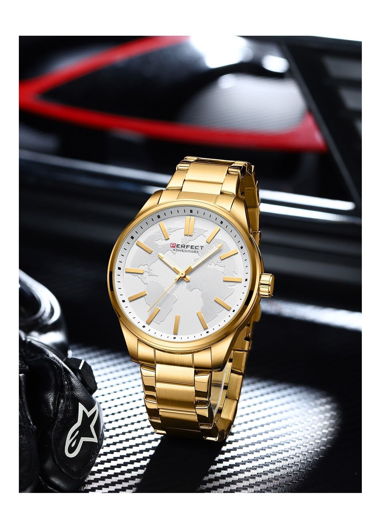 Ceas barbatesc, Perfect, Alama/ Metal, Auriu - eMAG.ro