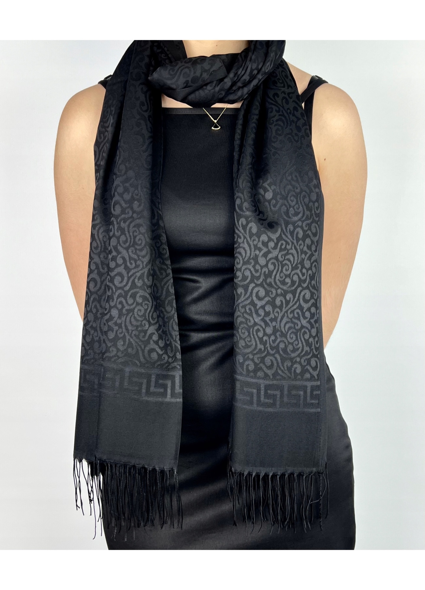 Sal de dama elegant, Ozsoy aksesuar, Viscoza, 182 x 72 cm, Negru - eMAG.ro