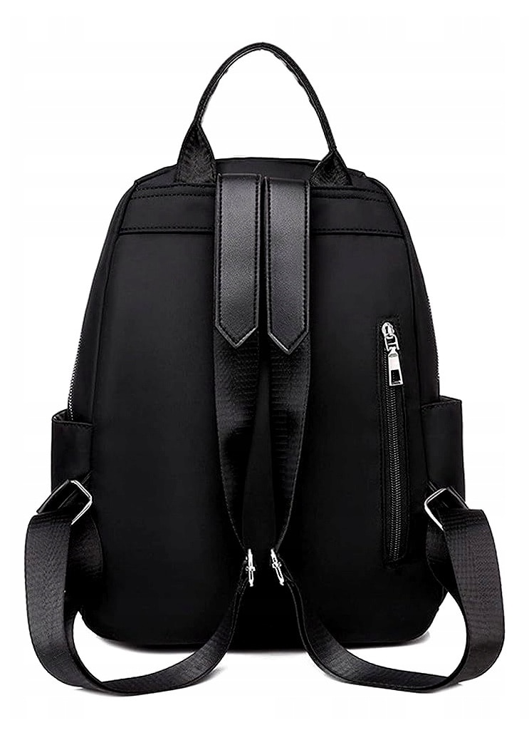 Rucsac dama elegant, negru, material sintetic impermeabil, design ...