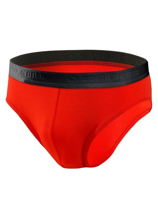 Slip barbati, Sesto Senso, Bumbac, Rosu/ Negru, L - eMAG.ro