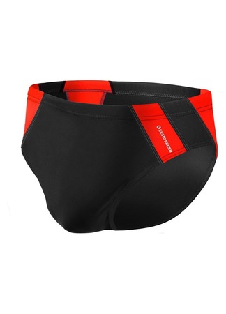 Slip de inot pentru barbati cu uscare rapida, Sesto Senso, Negru/Rosu ...