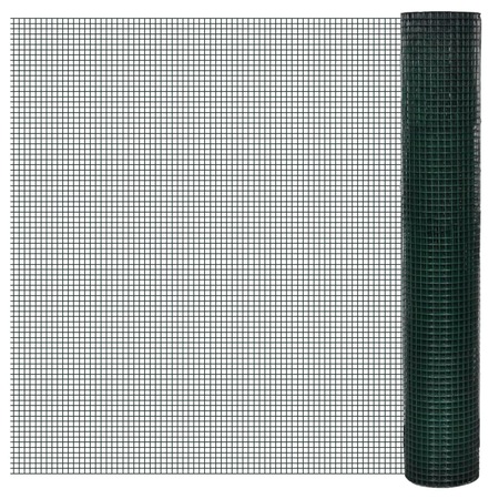 Plasa de sarma gaini vidaXL, verde, 25 x 1 m, otel galvanizat cu PVC 8. ...