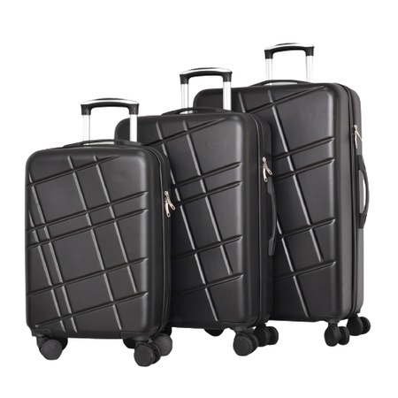 Set 3 trolere, Perfect line, ABS, diverse dimensiuni, Negru - eMAG.ro