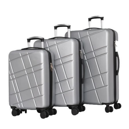 Set 3 trolere, Perfect line, ABS, diverse dimensiuni, Gri deschis - eMAG.ro