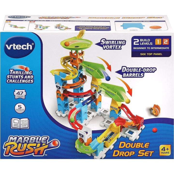 Комплект за игра, Vtech, Marble Rush, Двойна писта за спускане, 47 ...