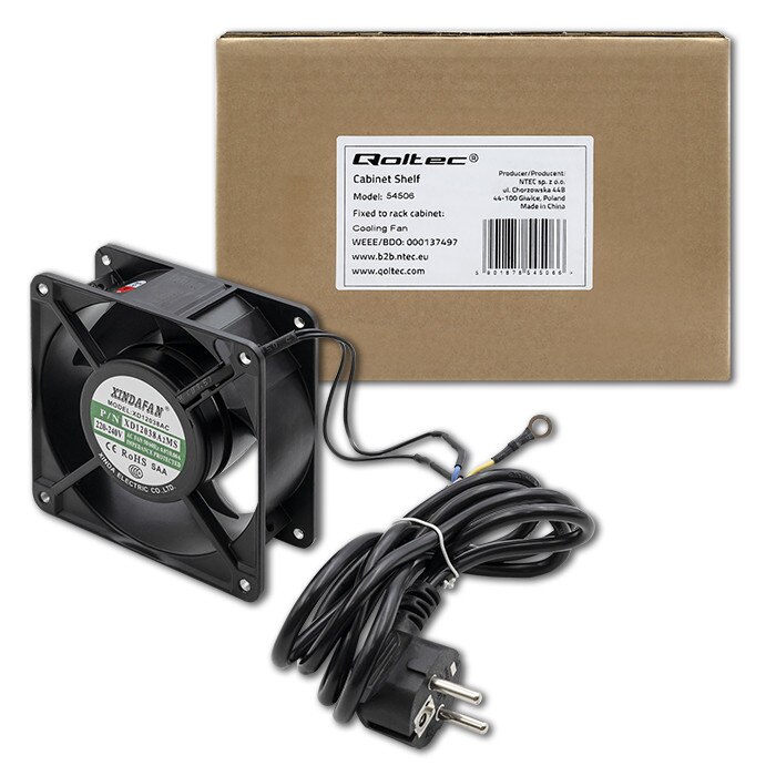 Ventilator Rack 19'', Qoltec, 230V, 120x120x38, Negru - eMAG.ro