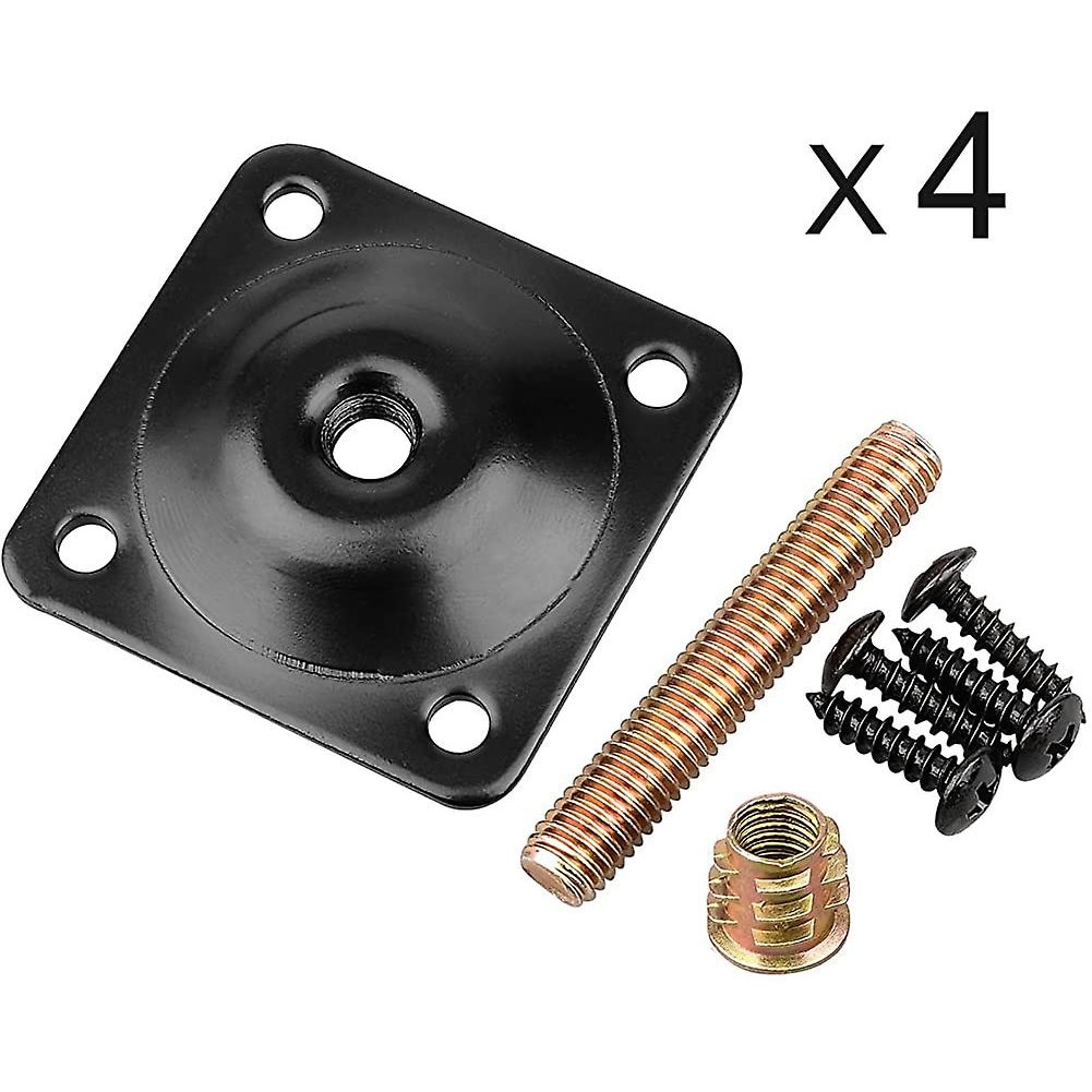 Set 4 placute fixare picioare mobila cu suruburi, Sunmostar, Metal ...