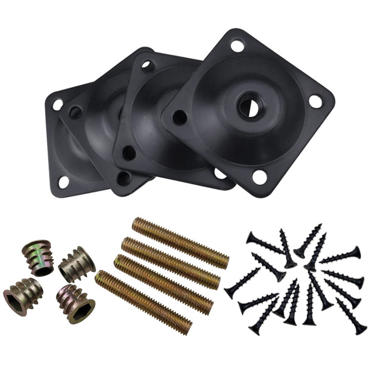 Set 4 placute fixare picioare mobila cu suruburi, Sunmostar, Metal ...