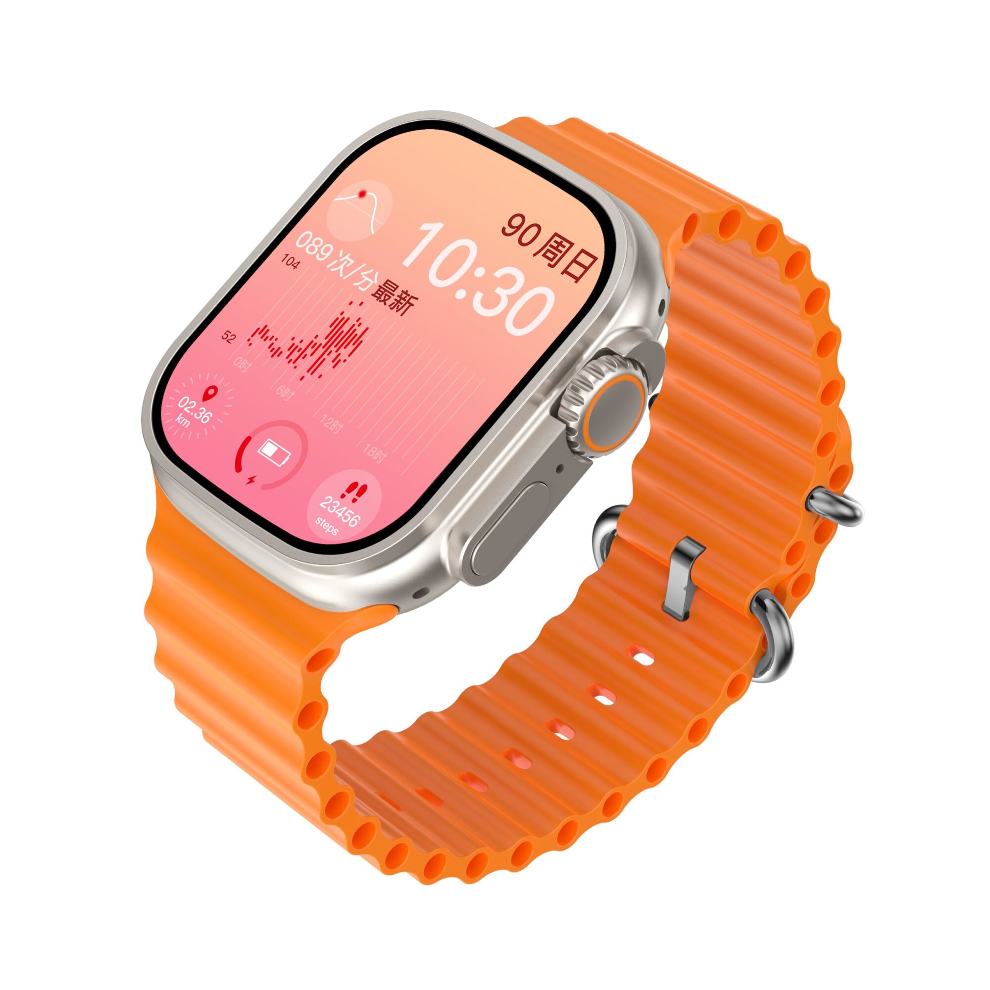 Ceas inteligent, A93, apel Bluetooth de incarcare wireless, Orange ...