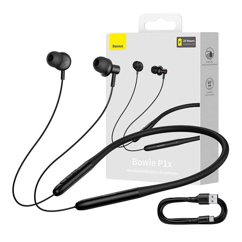 Безжични слушалки, Baseus Bowie P1x, черни - eMAG.bg