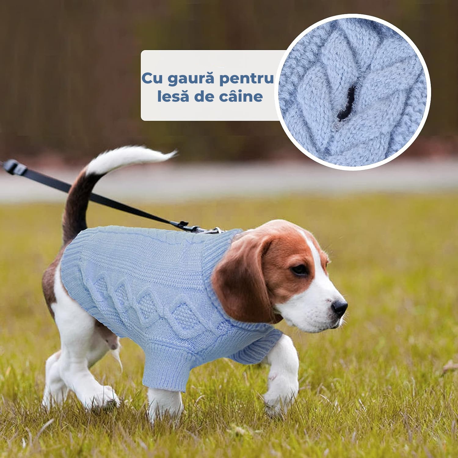 Pulover tricotat pentru caini si pisici, confortabil pentru animale de ...