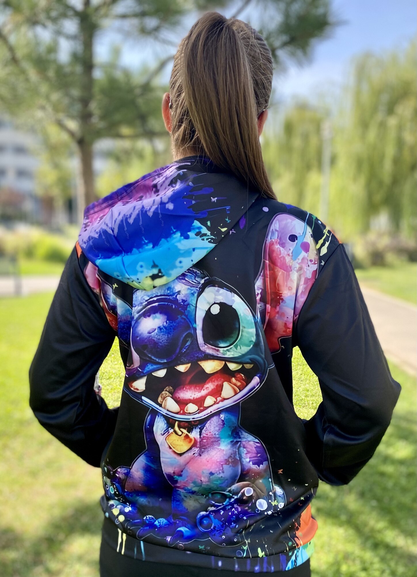 Hanorac Cu Gluga, Madette Line, Cu Imprimeu Colorat si Nuante ...