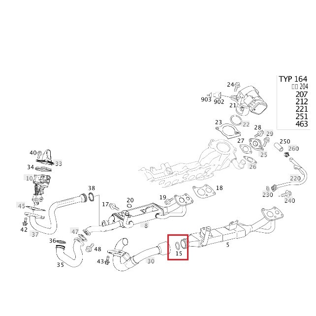Inel O conducta EGR, MERCEDES-BENZ, Pentru M276 OM642 - eMAG.ro