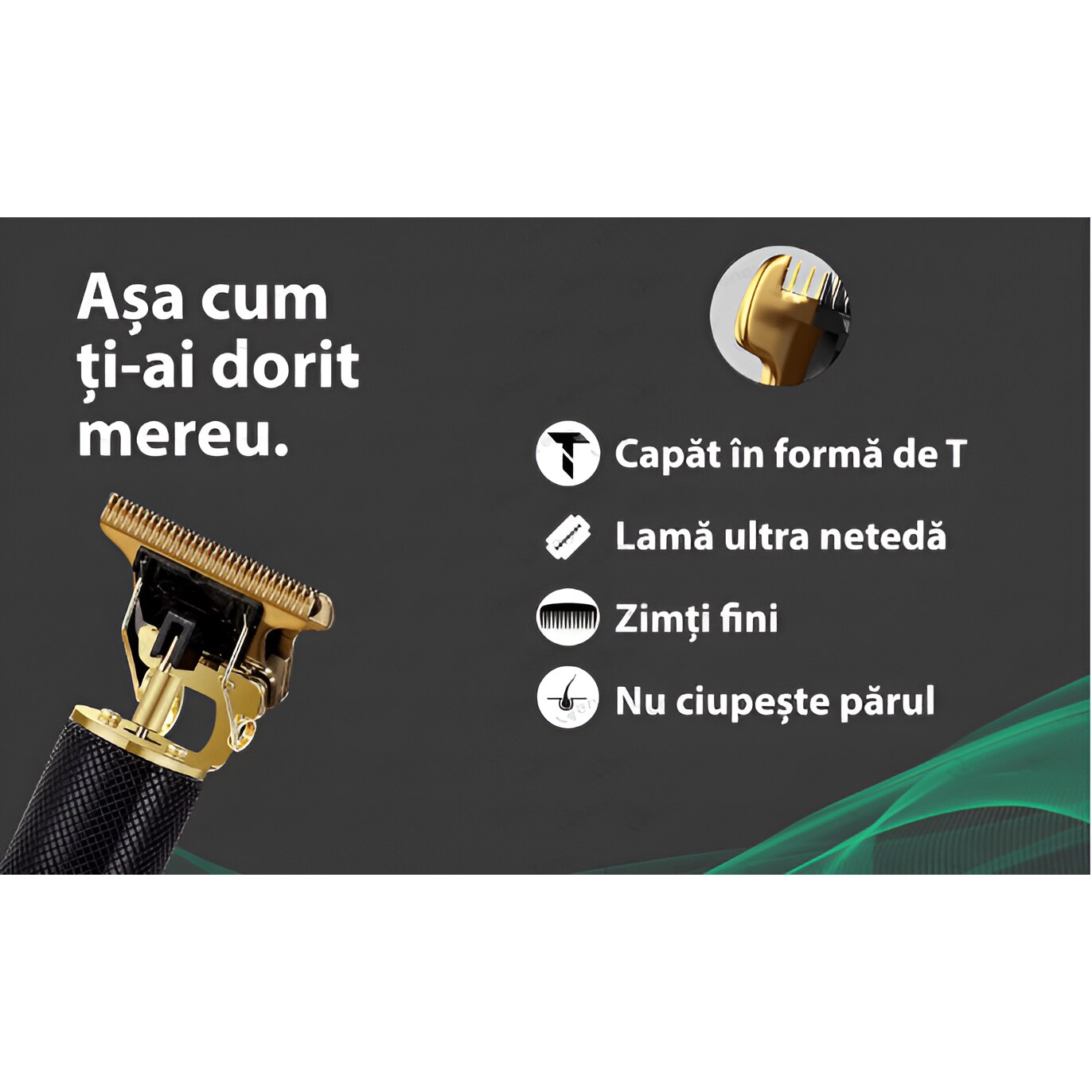 Masina de Tuns Profesionala pentru Barba si Contur, Fara Fir, Cu Lame ...