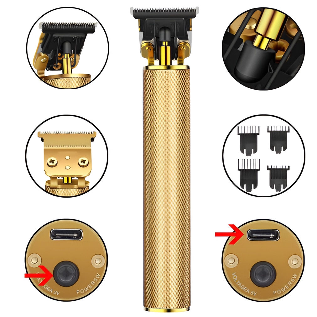 Masina de Tuns Profesionala pentru Barba si Contur, Fara Fir, Cu Lame ...