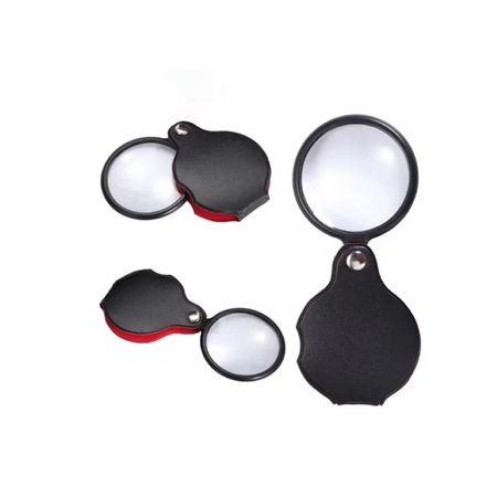 Set 3 lupe de buzunar, Sunmostar, 10x, teaca de protectie din piele ...